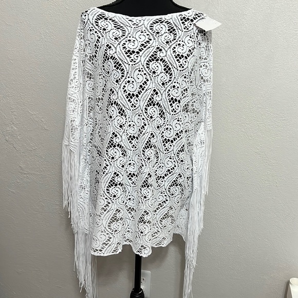 Pilyq | Swim | New Pilyq Swimsiut Coverup Crochet White With Fringe ...